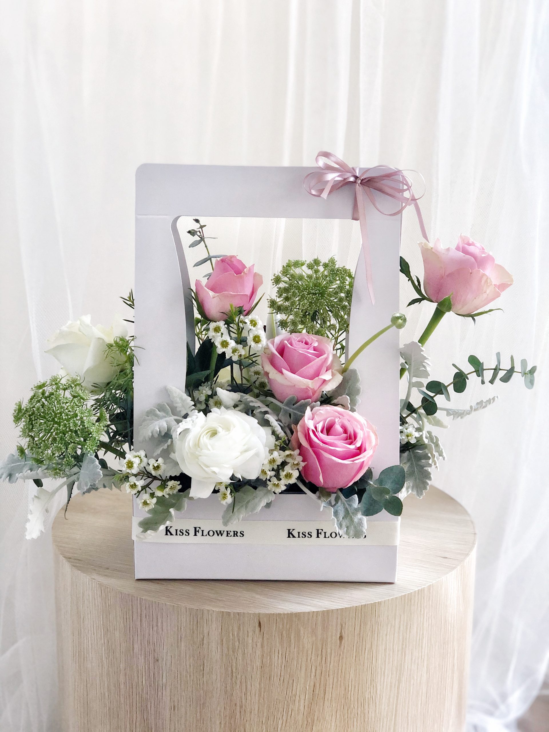 Delight Pink Flower Box | Kiss Flowers